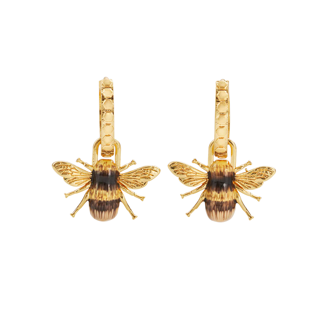 Fable Gold Honey Bee Huggie Earrings – Jewella