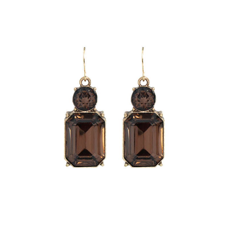 Last True Angel Deep Brown Twin Gem Drop Earrings – Jewella